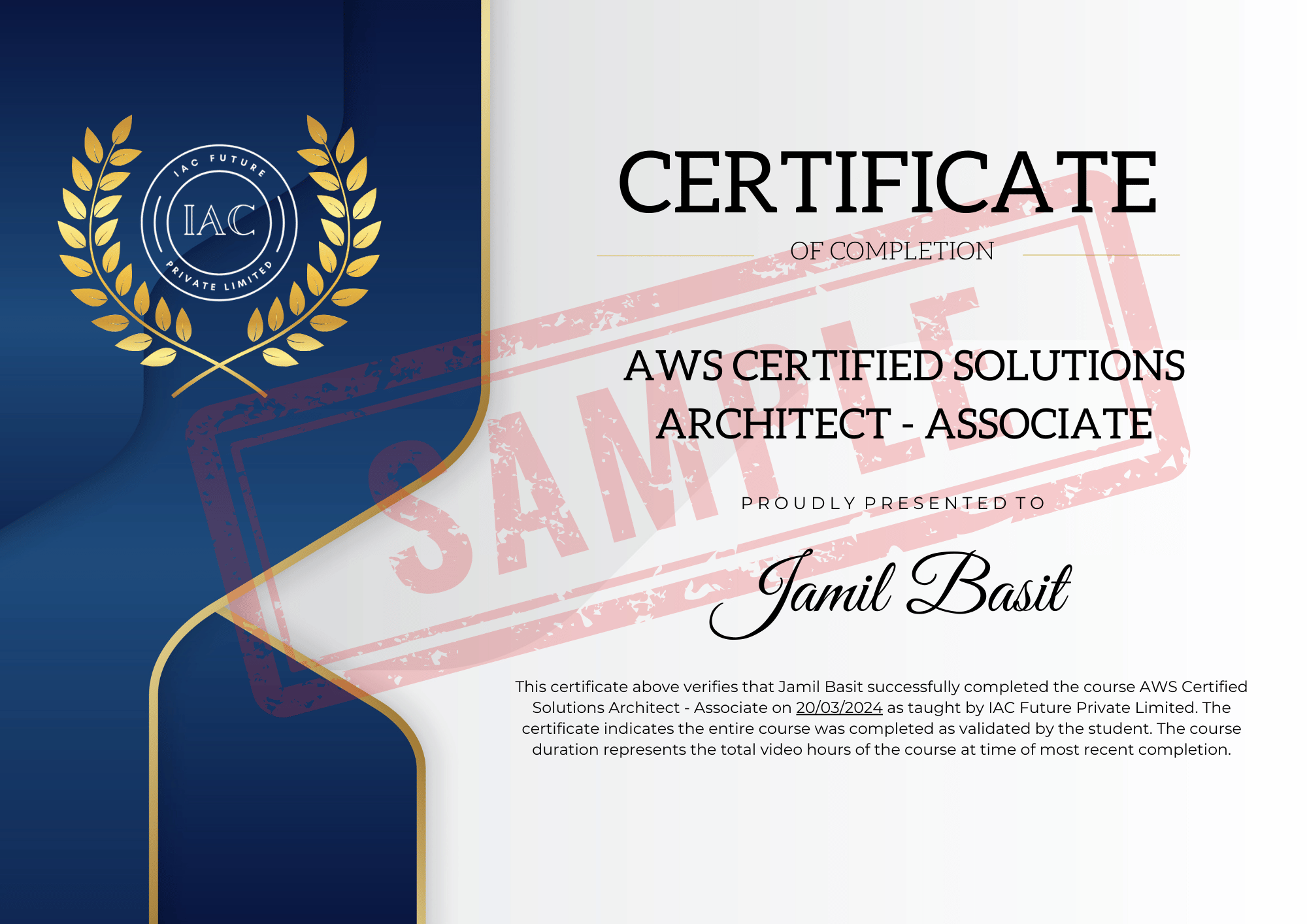 AWS Certified Solutions Architect - Associate - IAC Future